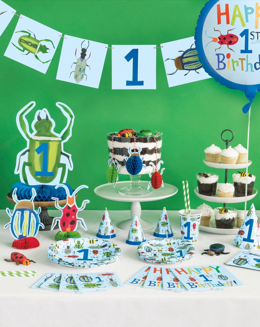 Insect 1st Birthday Banner - Boy First Birthday, Bug Party Decorations ...