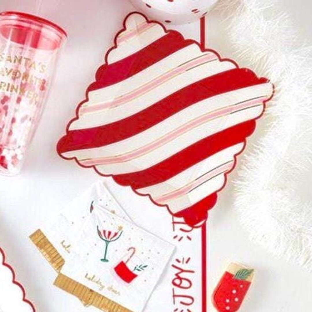 Candy Cane Plates - Peppermint Candy Plates, Oh What Fun Party ...