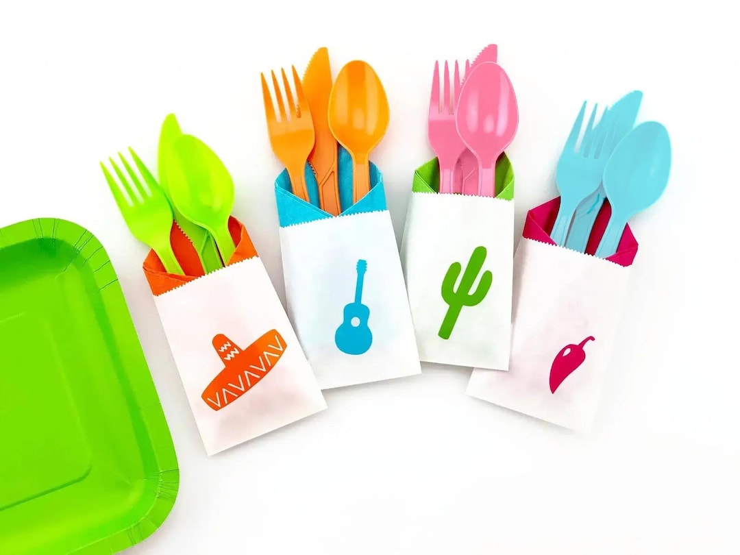 Fiesta Cutlery Bag Sets 24ct Fiesta Party Supplies Fiesta Baby Shower ...