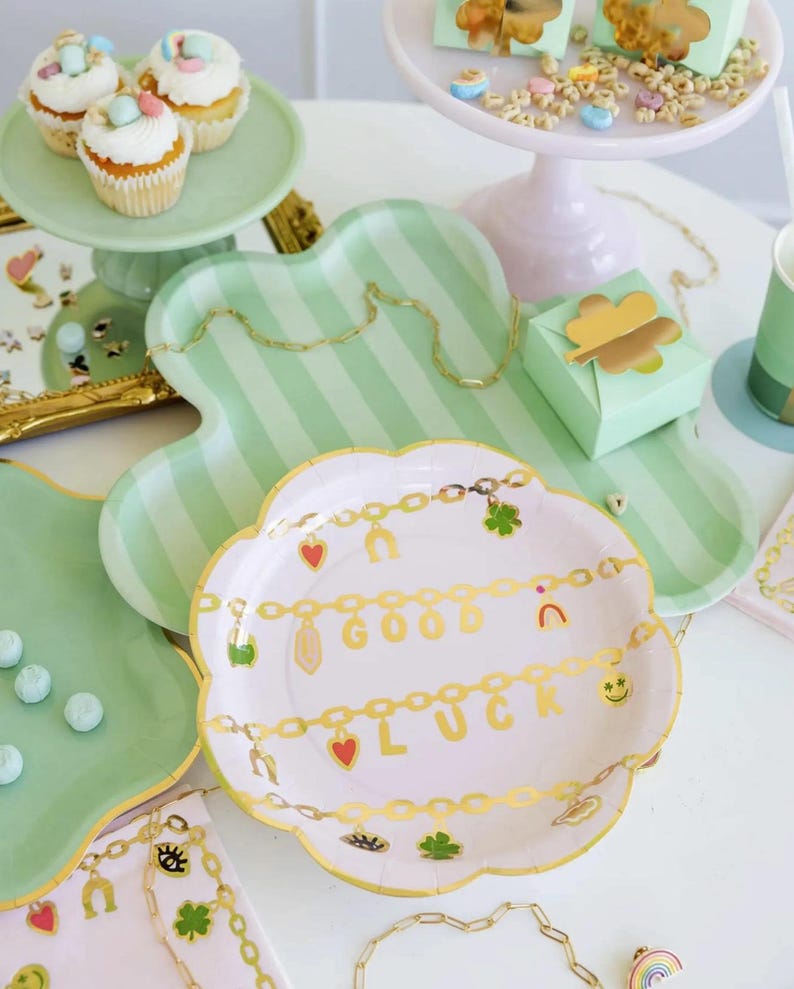 Good Luck Charm Plates - Lucky Charm Birthday Plates, Shamrock Party ...