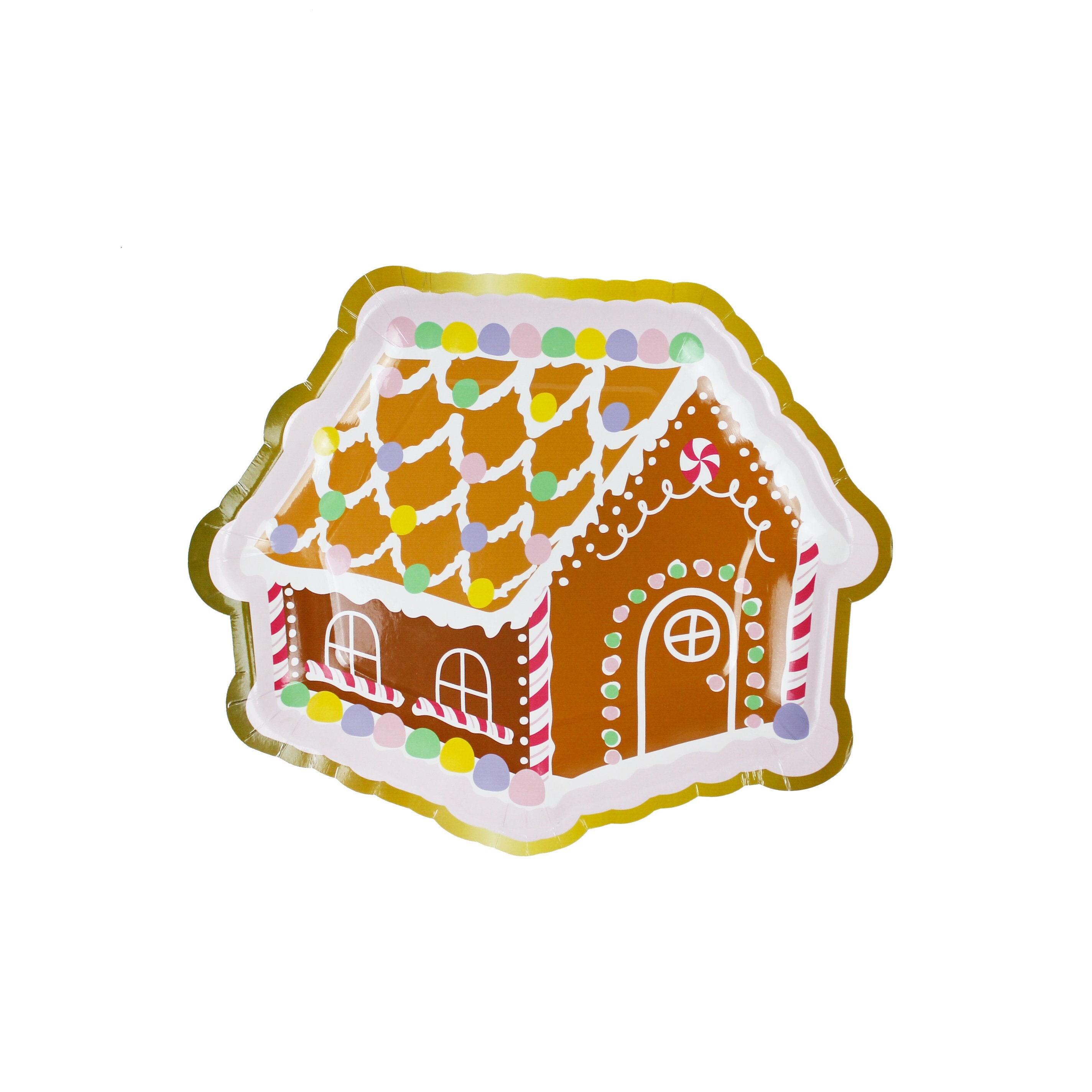 Pink Gingerbread Plates - Holiday Party Decorations, Christmas Party ...
