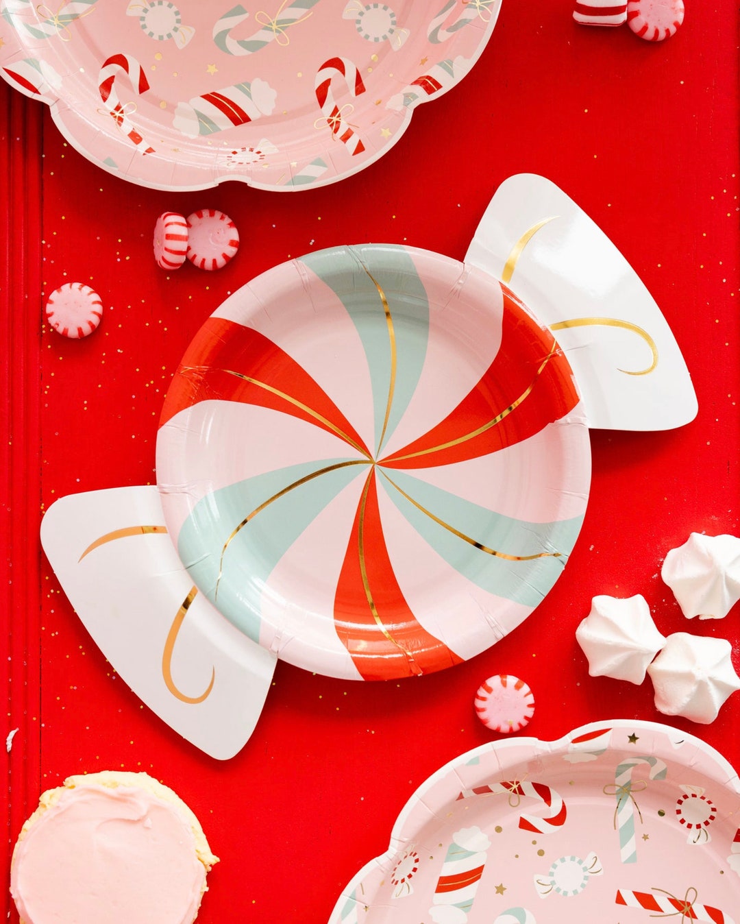Peppermint Candy Plates - Candy Cane Christmas, Christmas Party ...