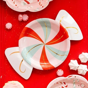 Peppermint Candy Plates - Candy Cane Christmas, Christmas Party ...