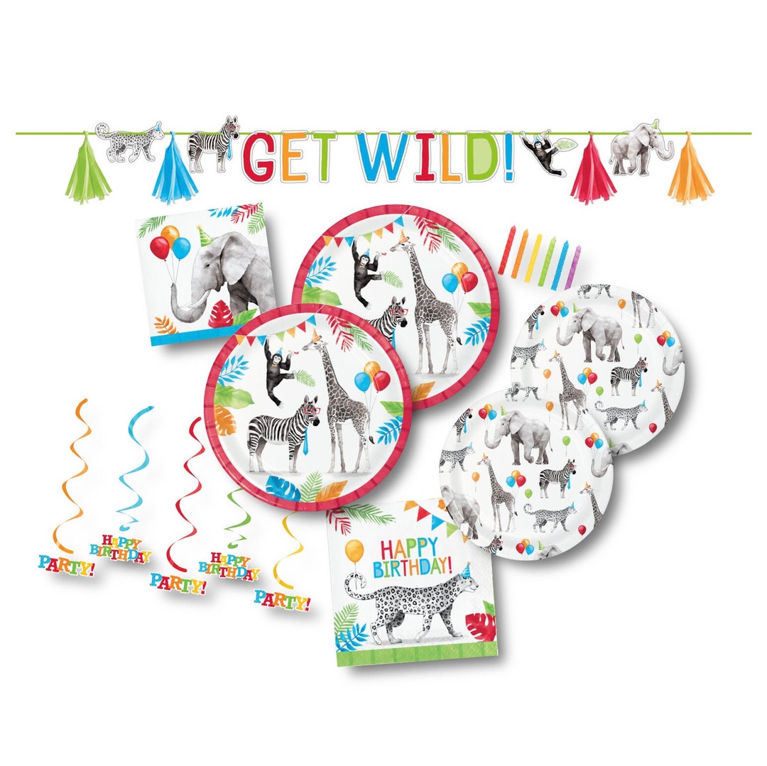 Safari Birthday Bundle - Party Animals Theme, Plates and Napkins ...