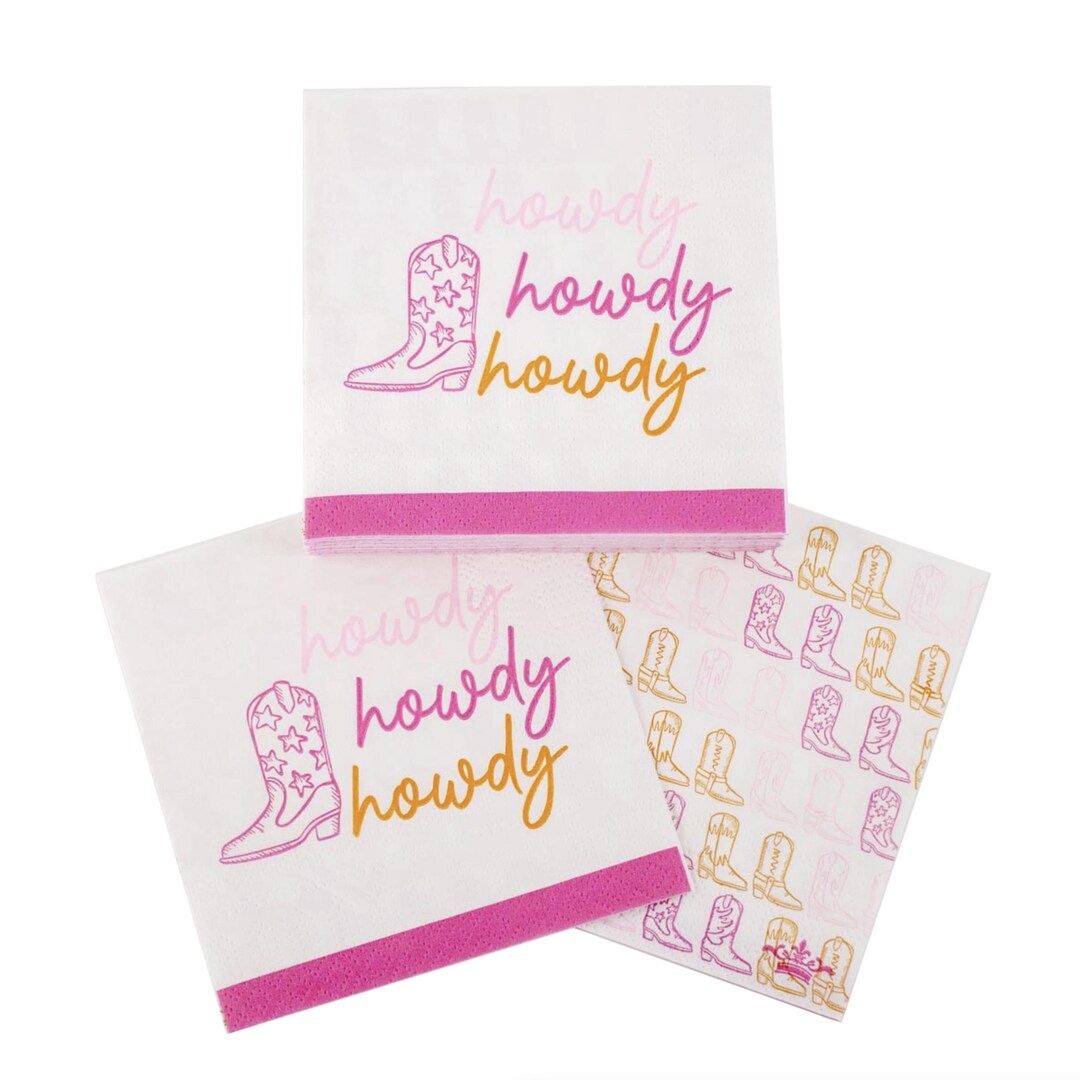 Pink Cowgirl Napkins - Last Rodeo Bachelorette, Western Birthday ...