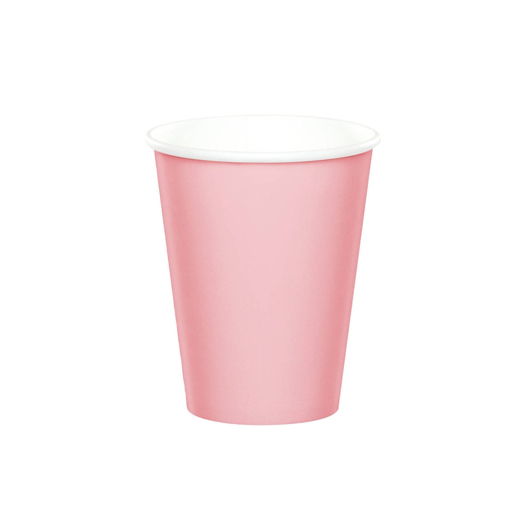 24 Pink 9oz Cups - Pink Party Cups, Paper Cups, Party Favor Cups, Girl ...
