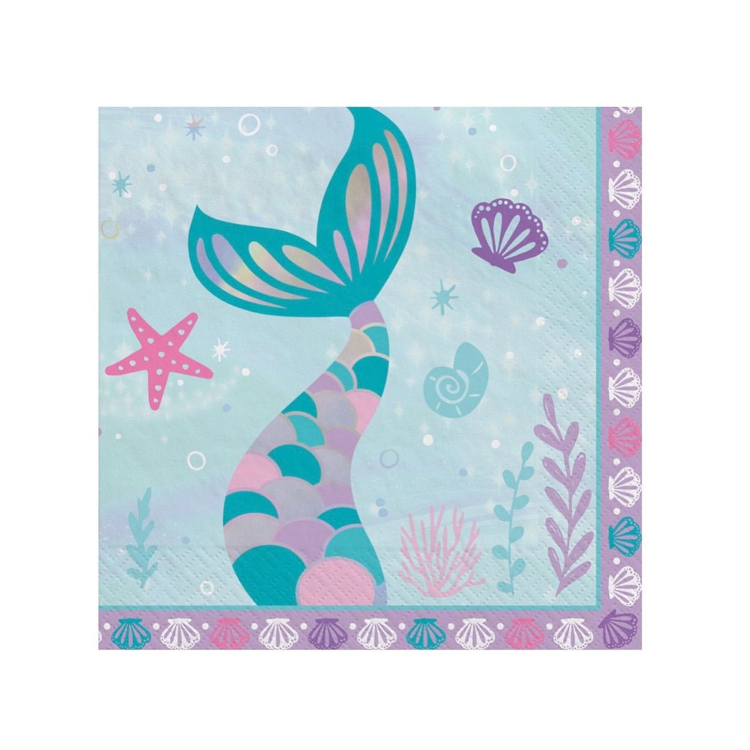 Mermaid Tail Napkins - Mermaid Birthday Decorations, Mermaid ...