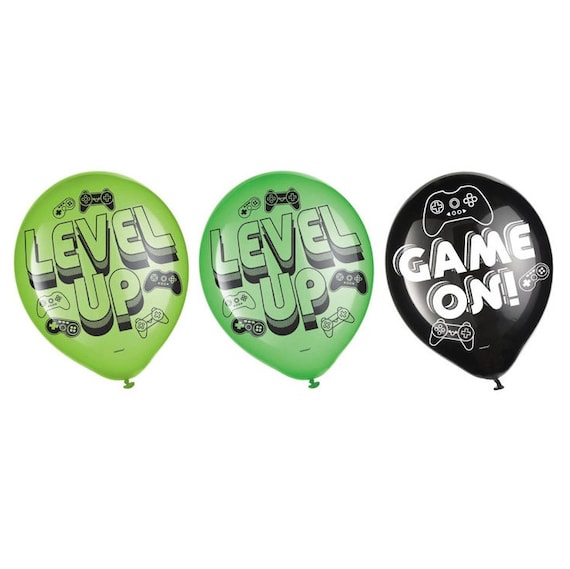 Level 6 Balloons Video Game Birthday Party Decorations Set Gaming