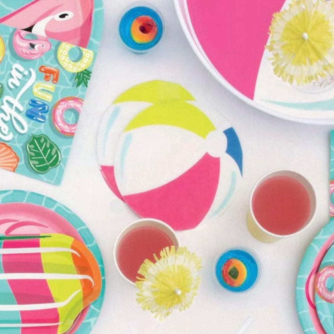 Beach Ball Napkins - Beach Birthday, Pool Party Napkins, Summer Party ...