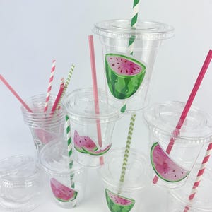 Watermelon Party Cups 12ct - Fruit Birthday Cups, Watermelon Party ...