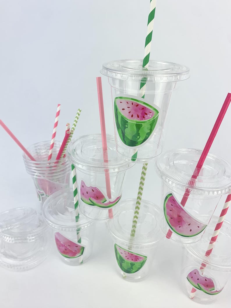 Watermelon Party Cups 12ct - Fruit Birthday Cups, Watermelon Party ...