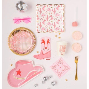 Pink Western Paper Plates, Disco Cowgirl Bachelorette Party, First ...