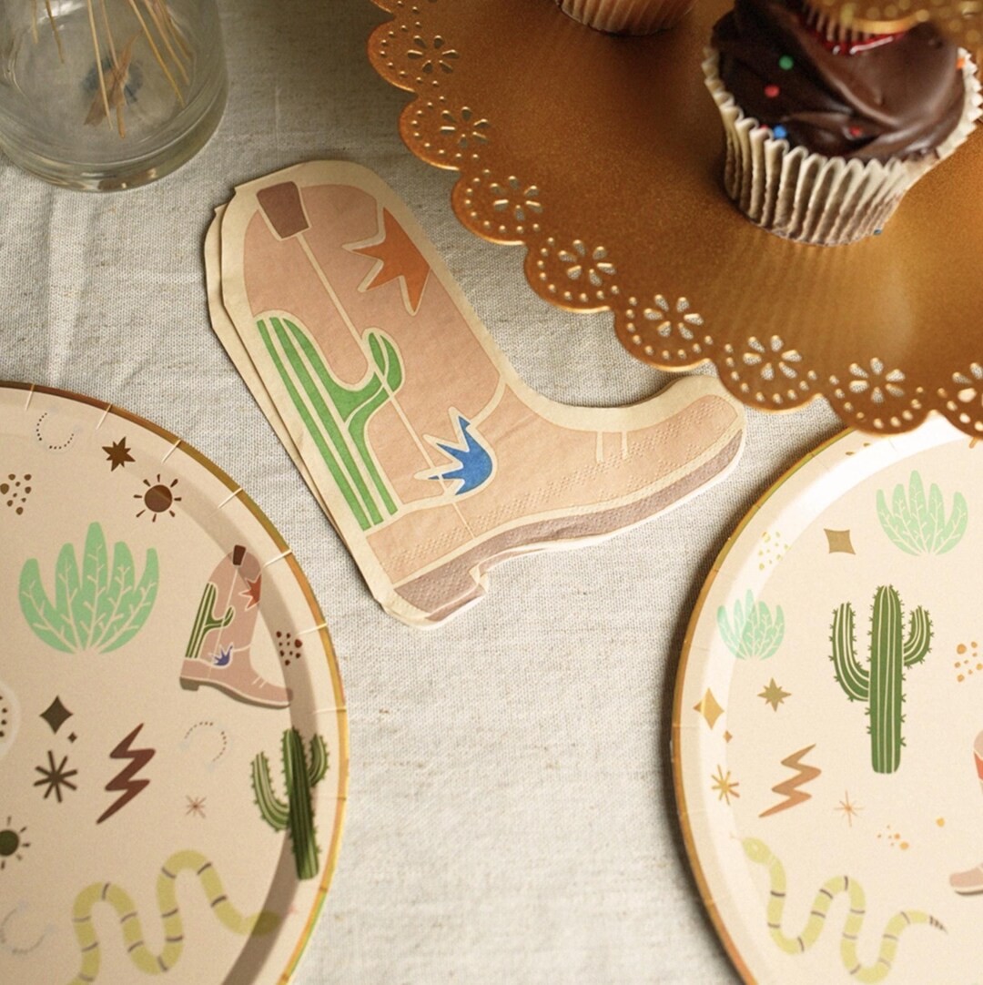 Cowboy Boot Napkins - Howdy Baby Shower, Western Theme Birthday, Wild ...