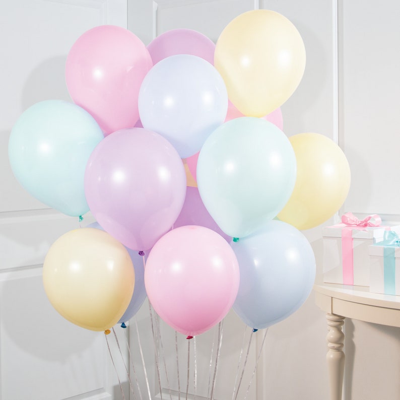 Pastel Rainbow Balloons - Pastel Party Decorations, Pastel Birthday ...