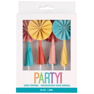Groovy Cake Toppers 8ct - Retro Party Decorations, Cupcake Toppers ...