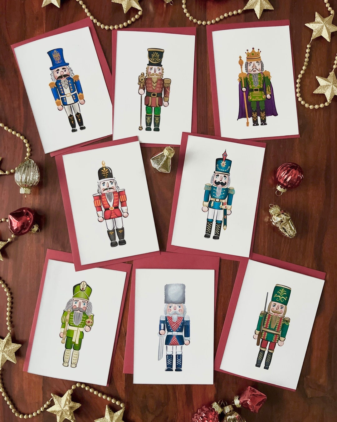 Nutcracker Christmas Cards, 8 Designs in a Pack of 8 or 16 - Etsy