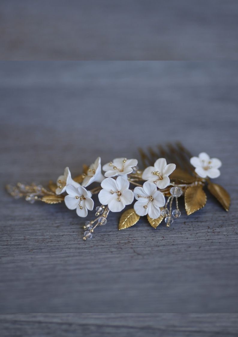 MILA Floral Bridal Comb, Wedding Hair Comb, Bridal Headpiece - Etsy