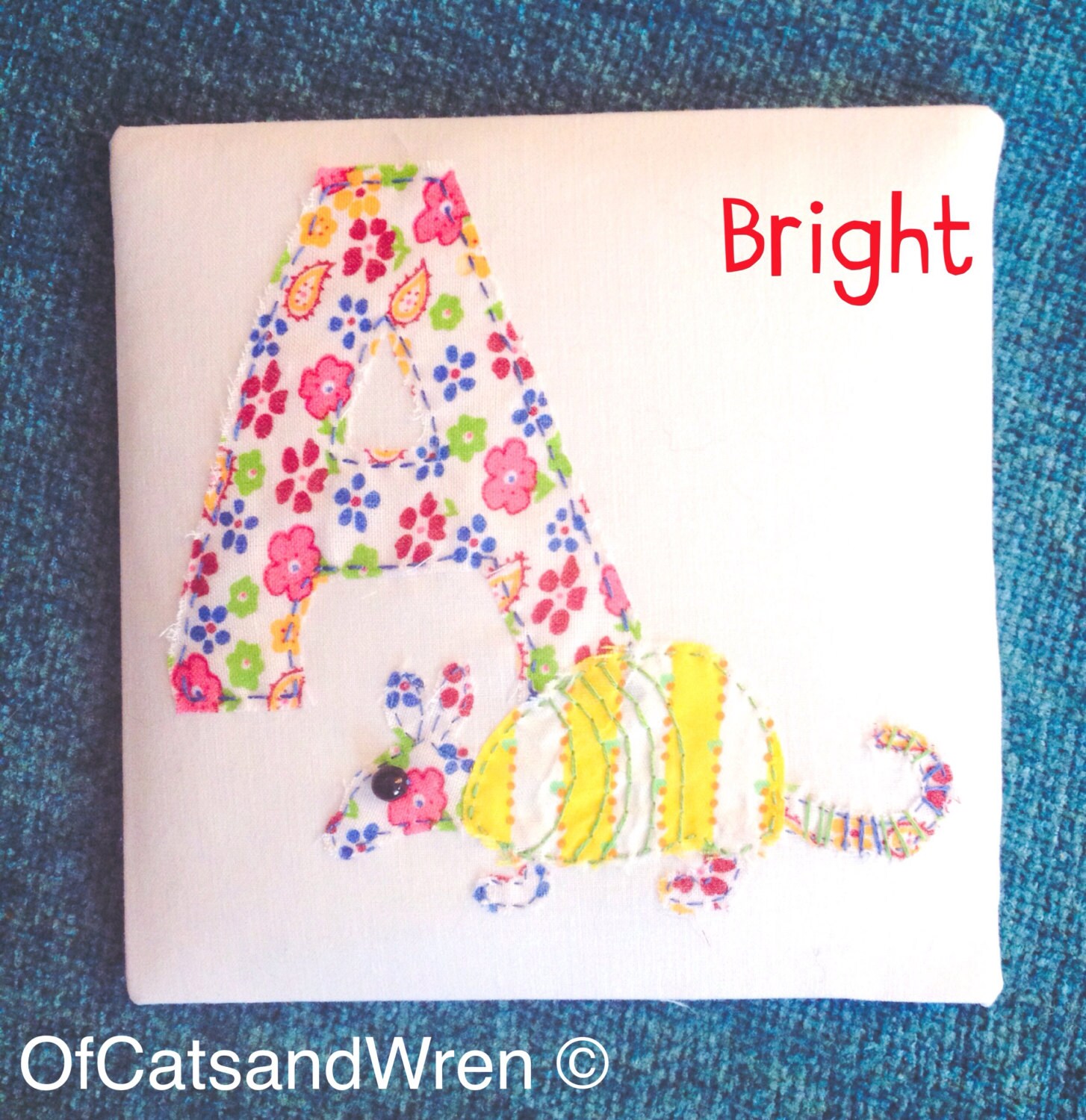 Patchwork Animal Alphabet: 'A is for Armadillo' Baby Initial/letter A ...