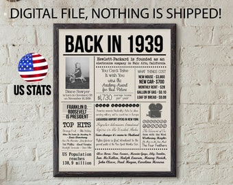 1939 Birthday Facts - Etsy