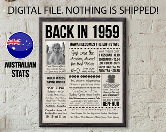 Fun facts 1959 | Etsy