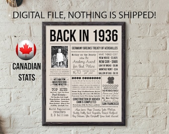 1936 Fun Facts - Etsy