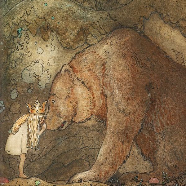 Kiss the Bear on the Nose Painting - Etsy