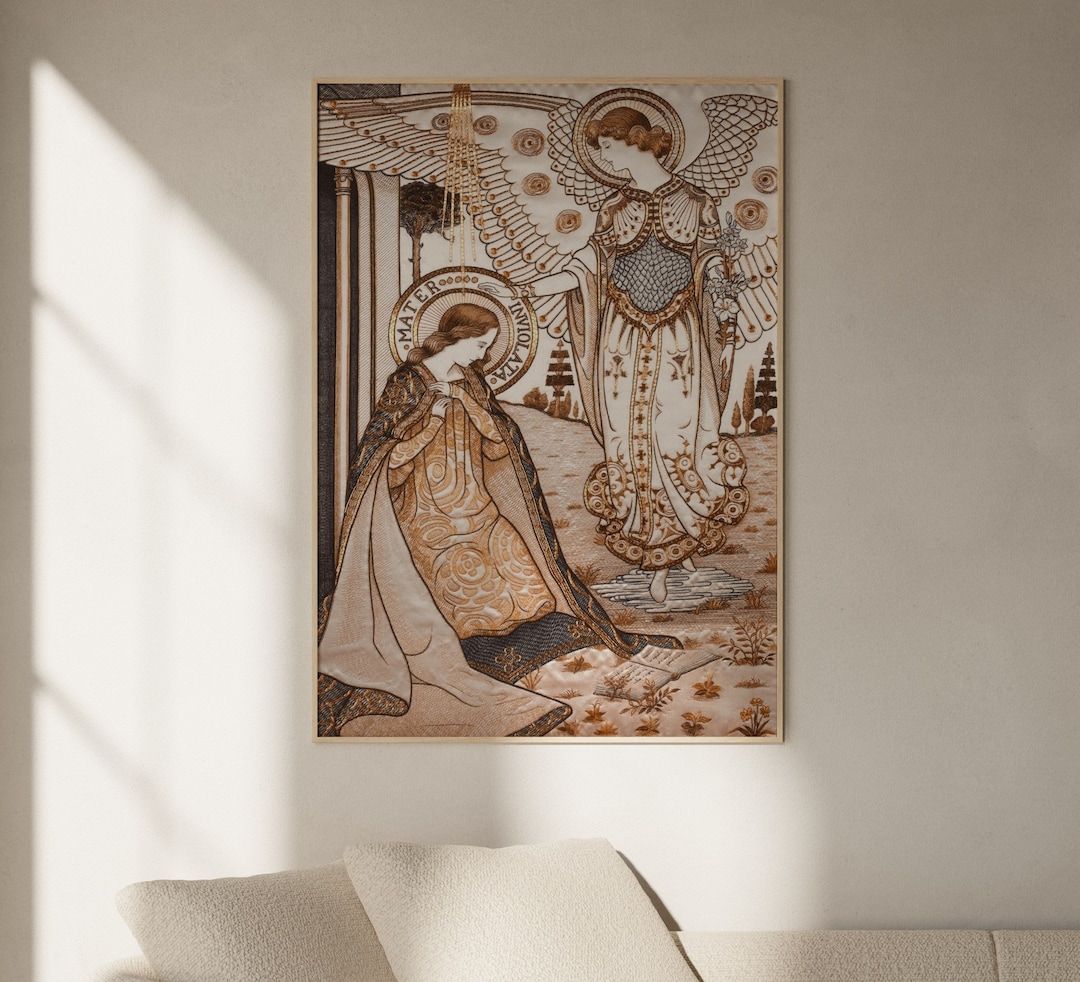Ezio Anichini the Annunciation Mater Inviolata Vintage Catholic Print ...
