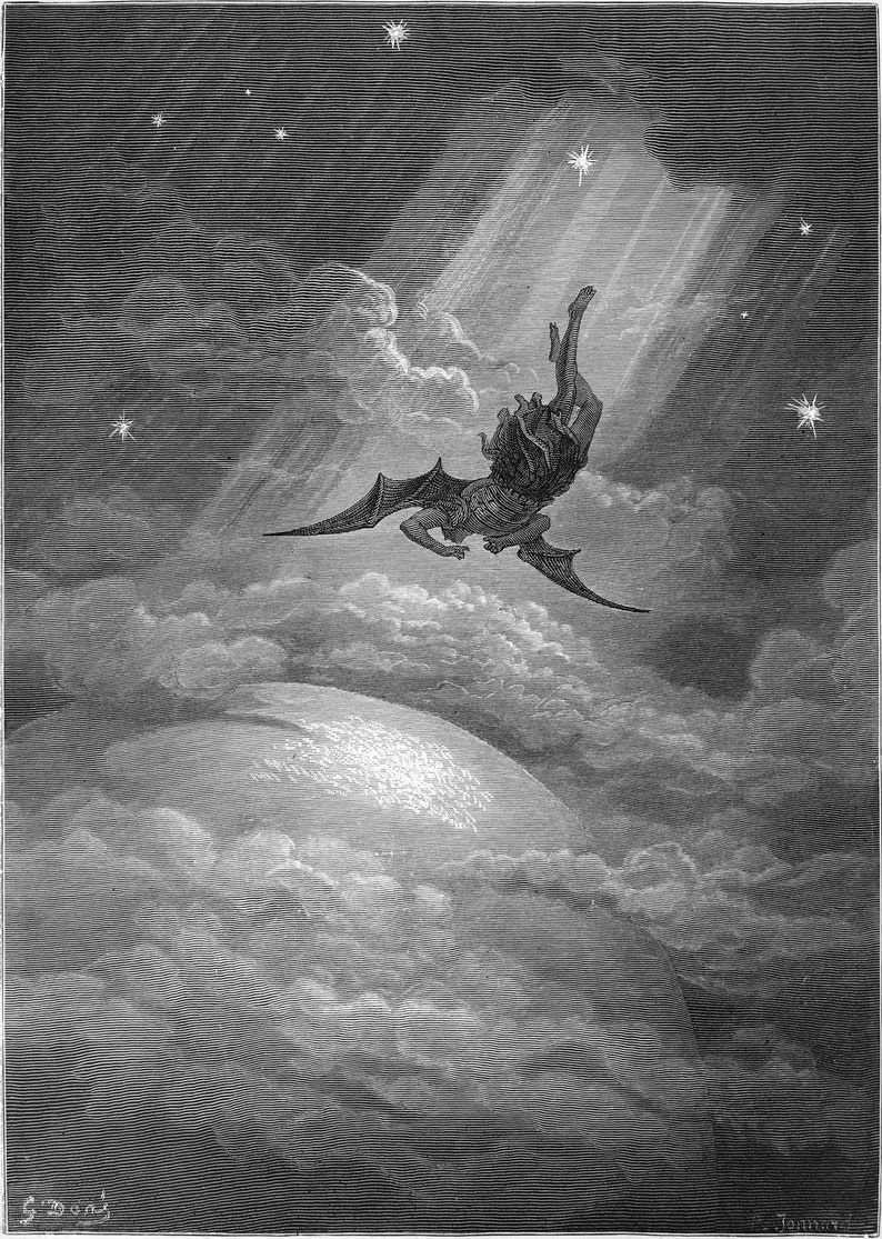 Gustave Doré the Spiritual Descent of Lucifer Into Satan - Etsy