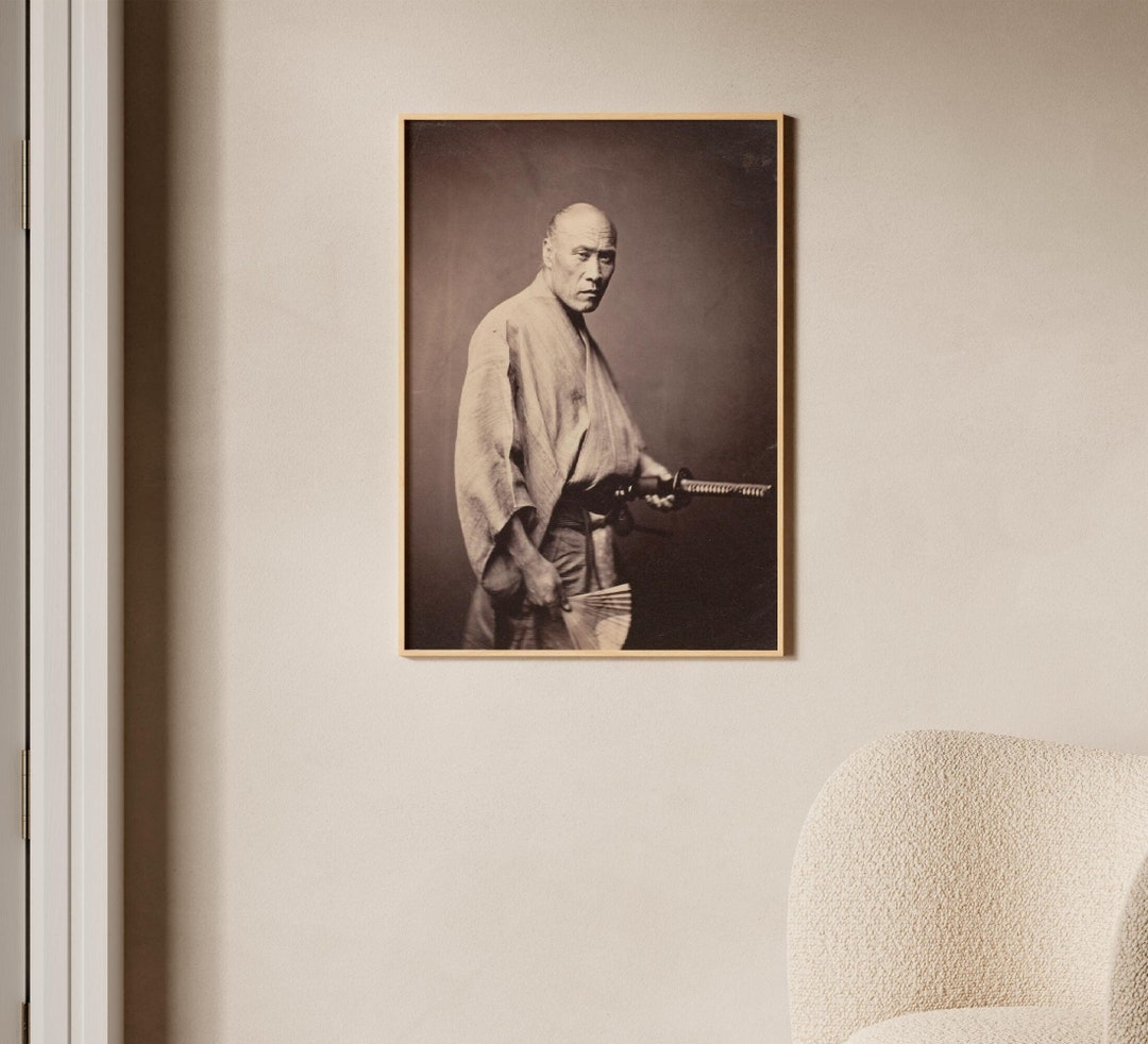 Samurai, Yokohama Felice Beato Warrior Men Print, Old Japanese Male ...
