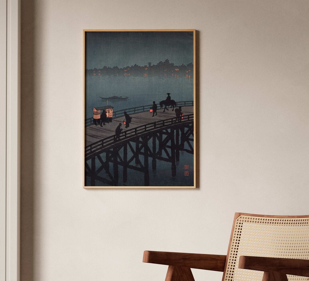 Ohashi Bridge at Atako Koho Shoda Japanese Woodblock Print, Cultural ...