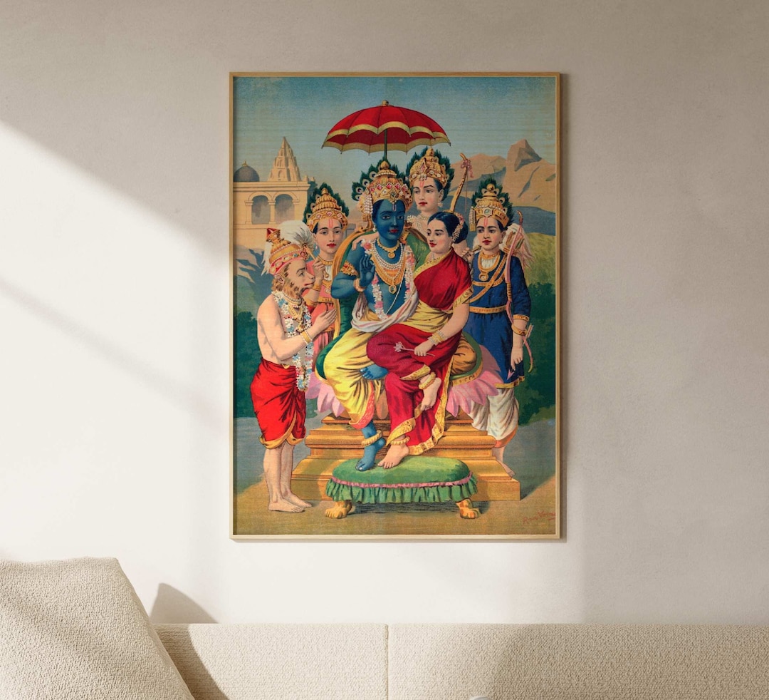 Raja Ravi Varma Ramapanchayan Vintage Fine Print, Indian Poster ...