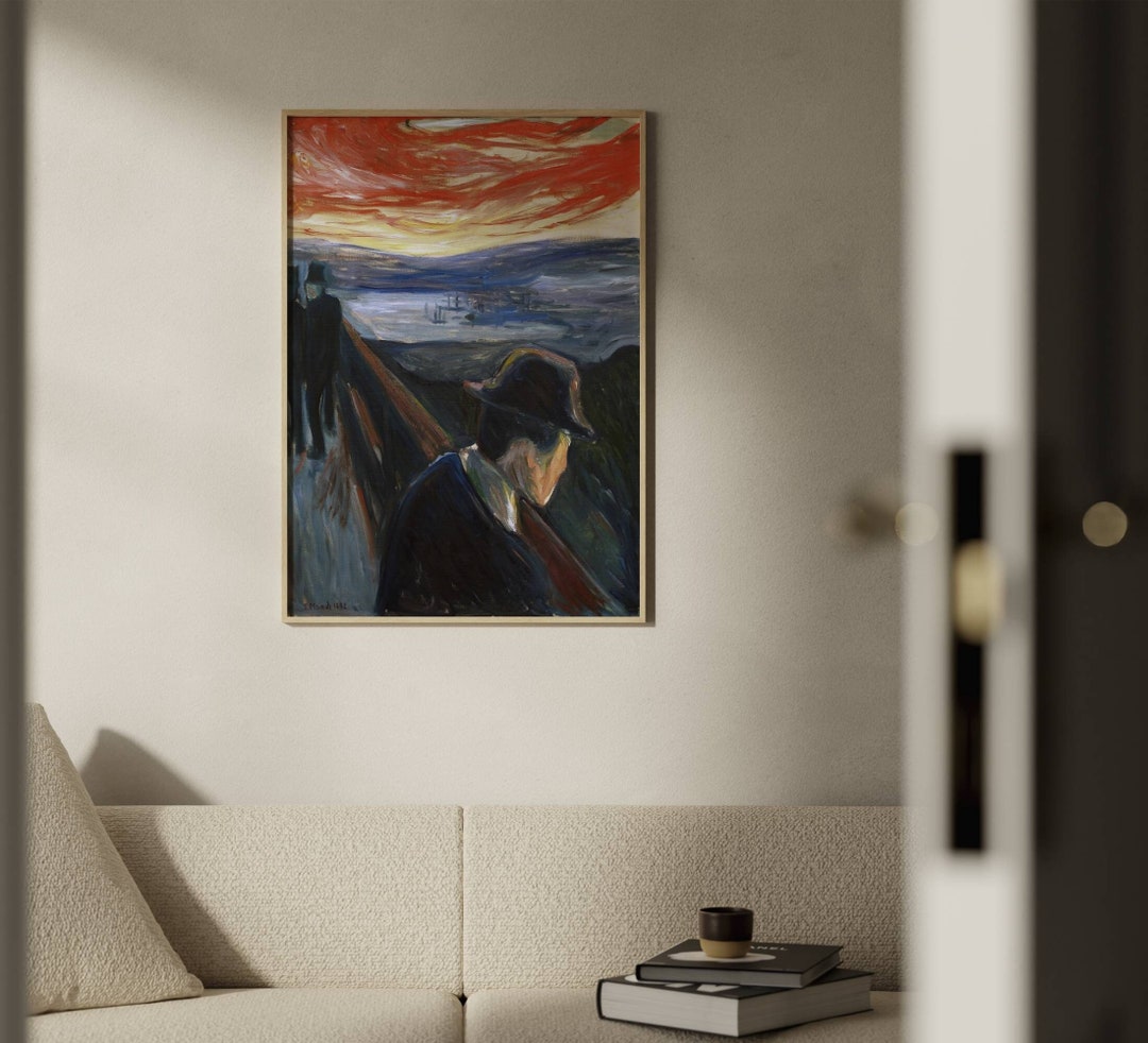 Edvard Munch Sick Mood at Sunset Despair Vintage Print, Psychology ...