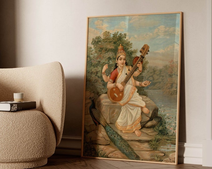 Vintage Raja Ravi Varma Printing Press Print of 'dwarikanath Bhagwan ...