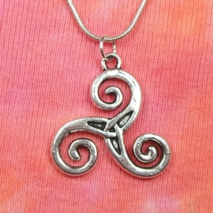 Triskelion Necklace, 16-36" Long Chain Stainless Gift Ready to Ship ...