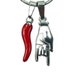 Small Red Cornicello and Mano Cornuto Necklace, Italian Lucky Hand and ...