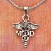 MD Necklace, Medical Doctor Caduceus Charm Pendant Medallion for Men or ...