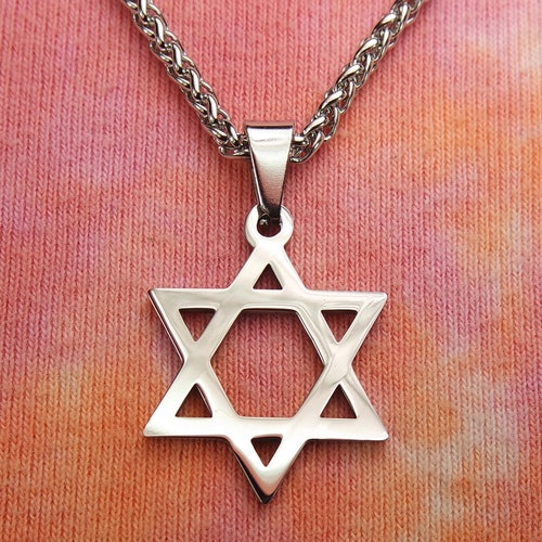 Silver Shema Necklace Star of David Shema Israel Hebrew | Etsy