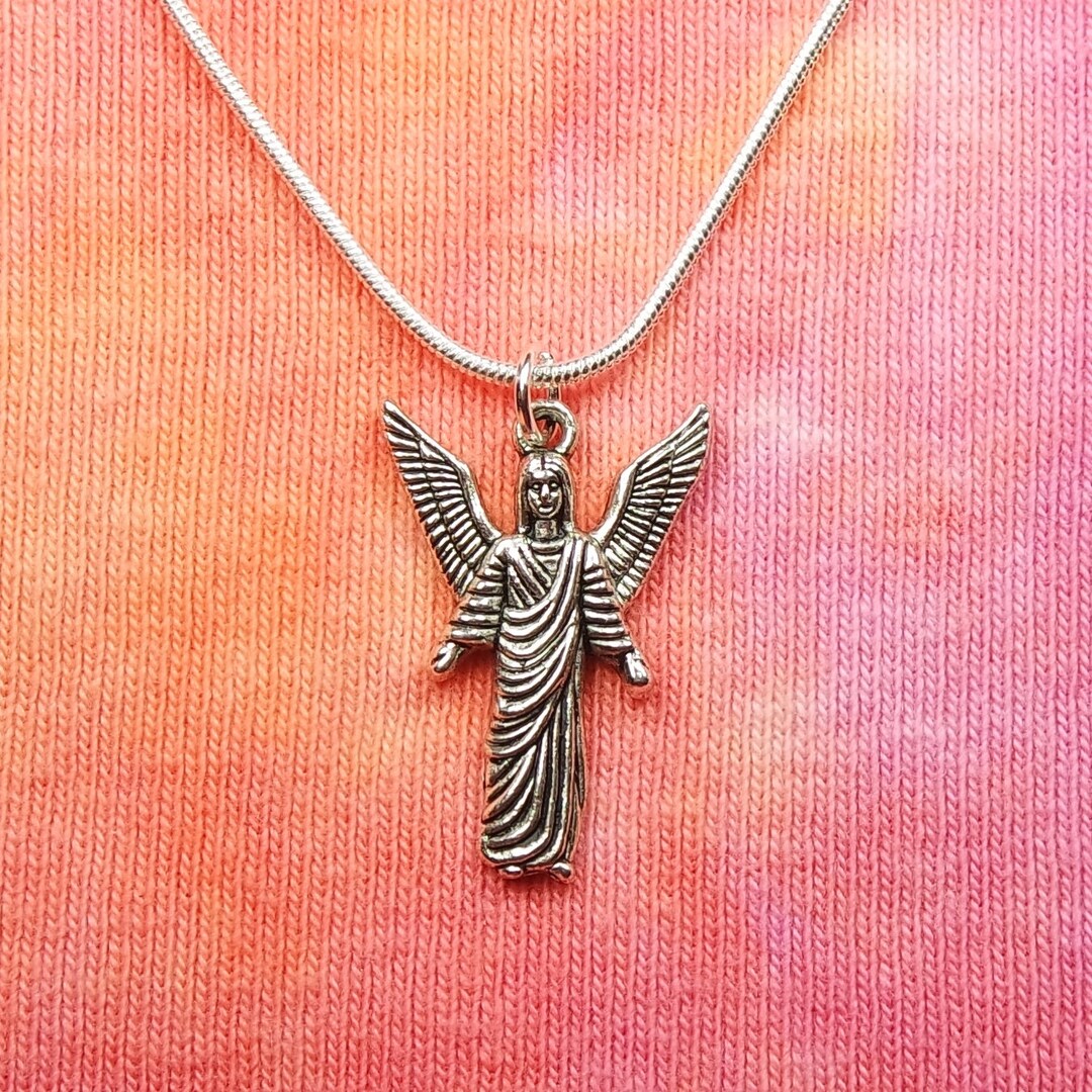 Archangel Gabriel Necklace, Pick 16"-36" Long Snake Chain, for Men or ...