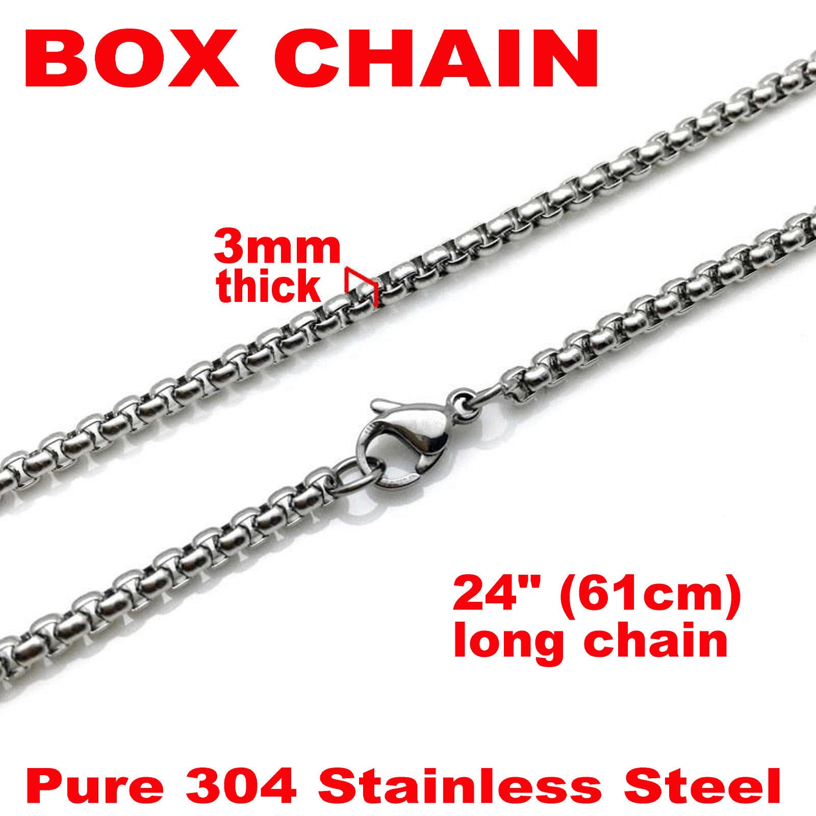 AA Necklace 24 Box Chain Pure Stainless Steel Sobriety | Etsy