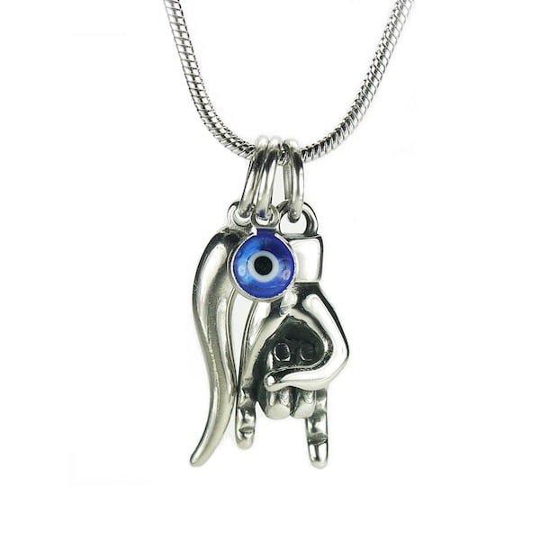 Italian Pendant Evil Eye Necklace - Etsy