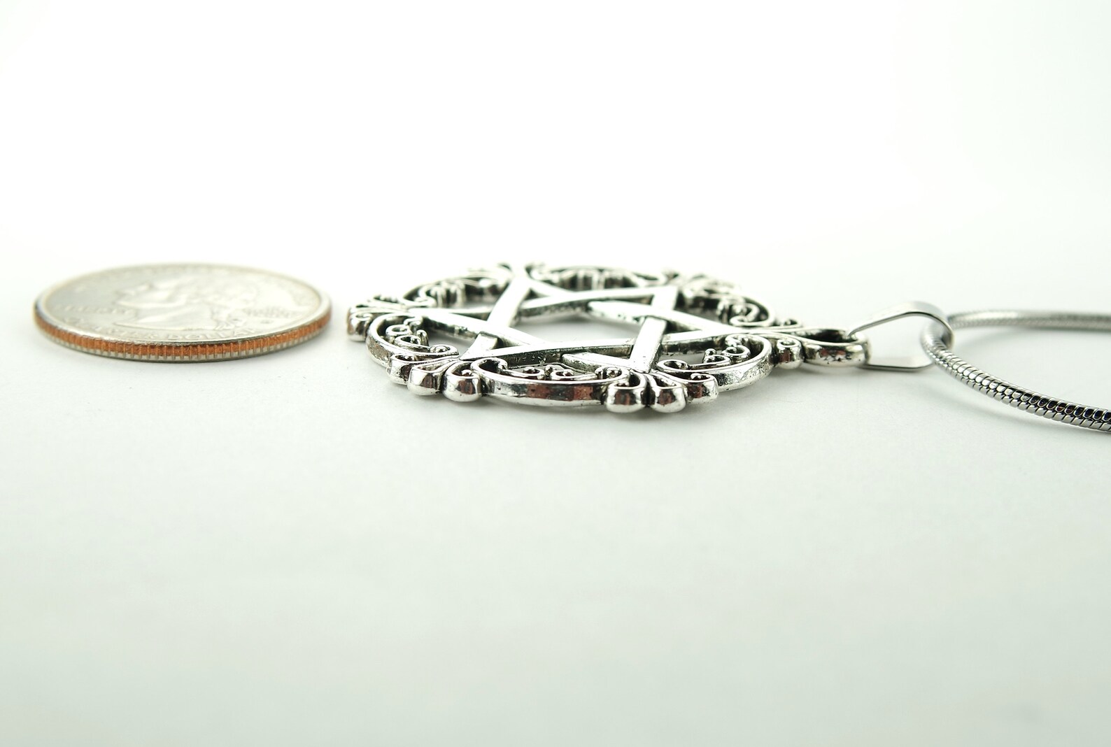 Large Star of David in Decorative Border Necklace Men or Women Jewish ...