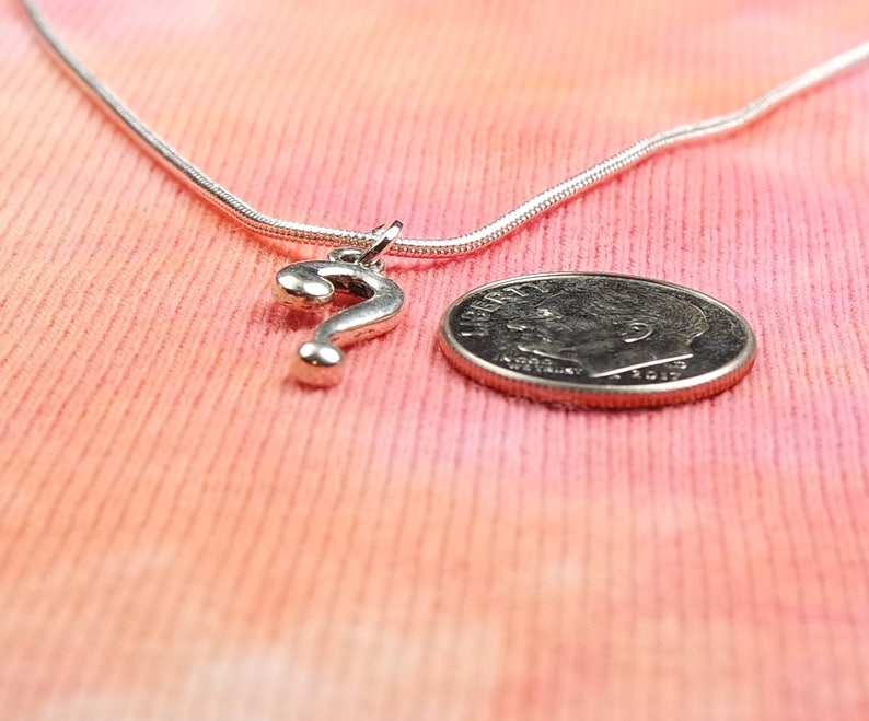 Small Question Mark Necklace, (small Version) 16-36" Long Chain, Joker ...