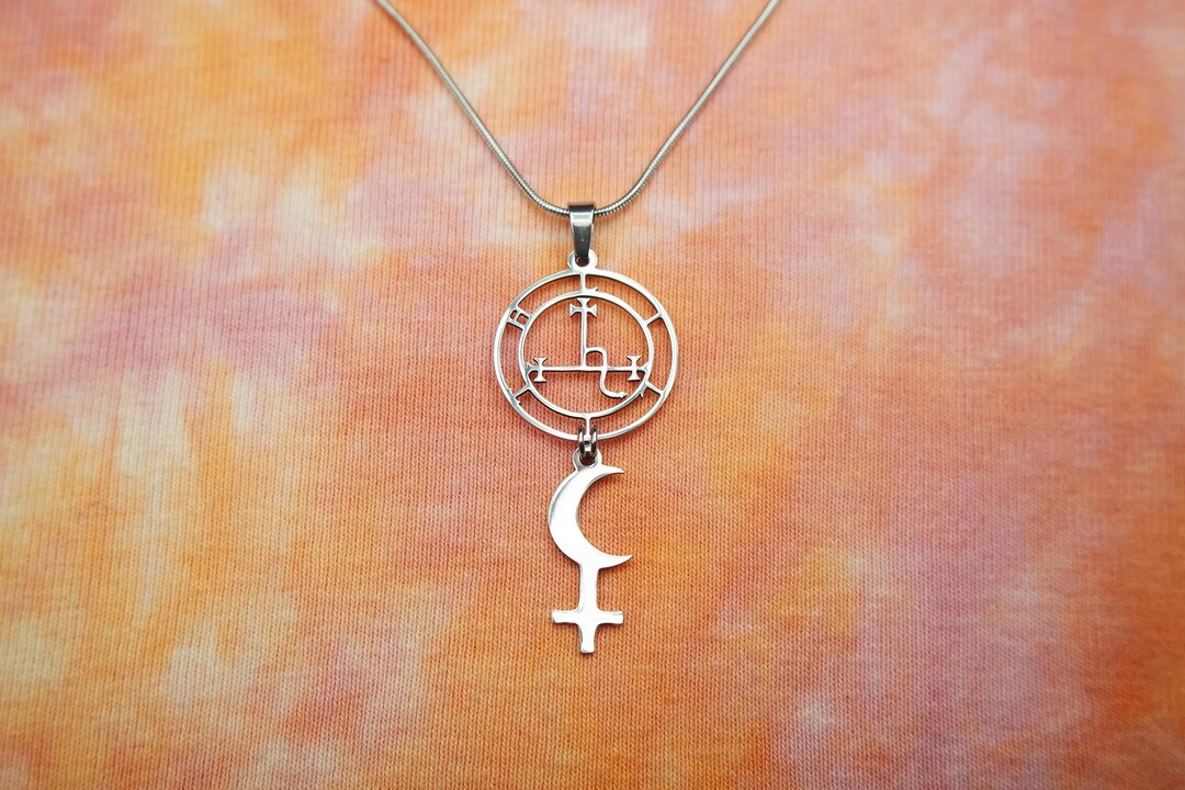 Lilith Sigil With Black Moon Lilith Necklace Or Earrings Liliths Sigil And Black Moon Lilit