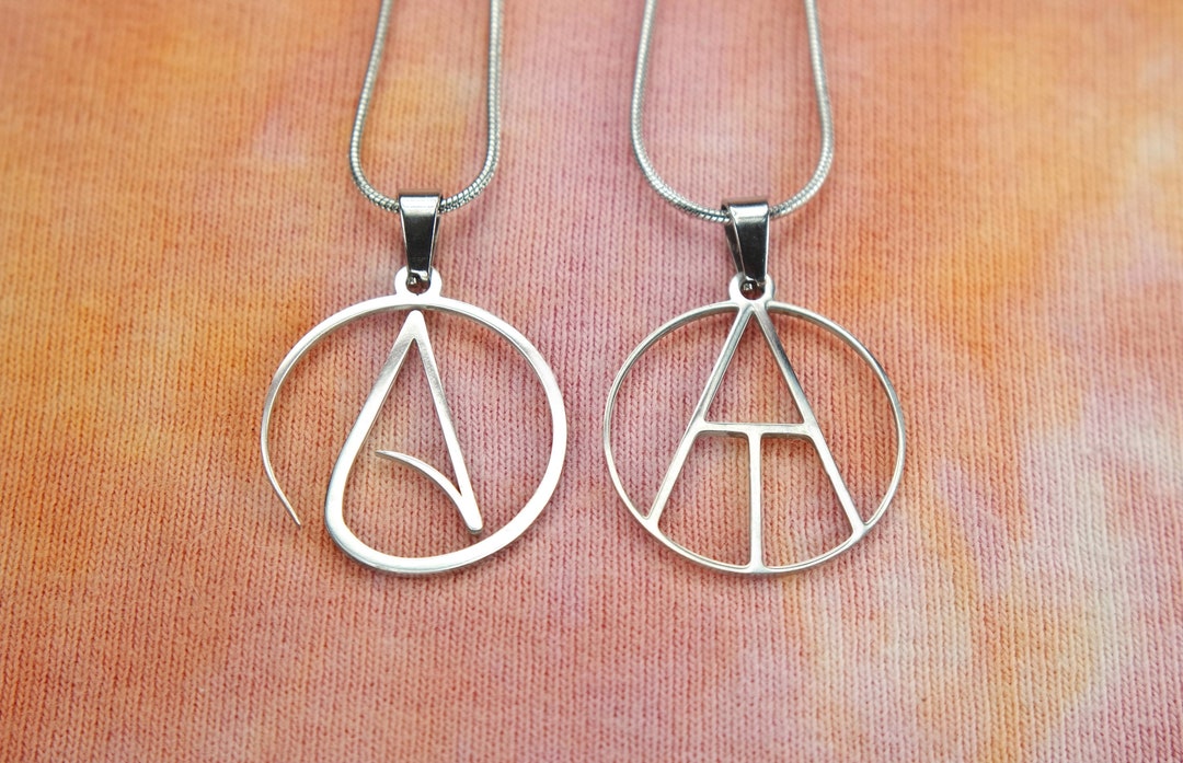 Atheist Necklace, Choose Style, Waterproof 304 Stainless Steel, Atheism ...