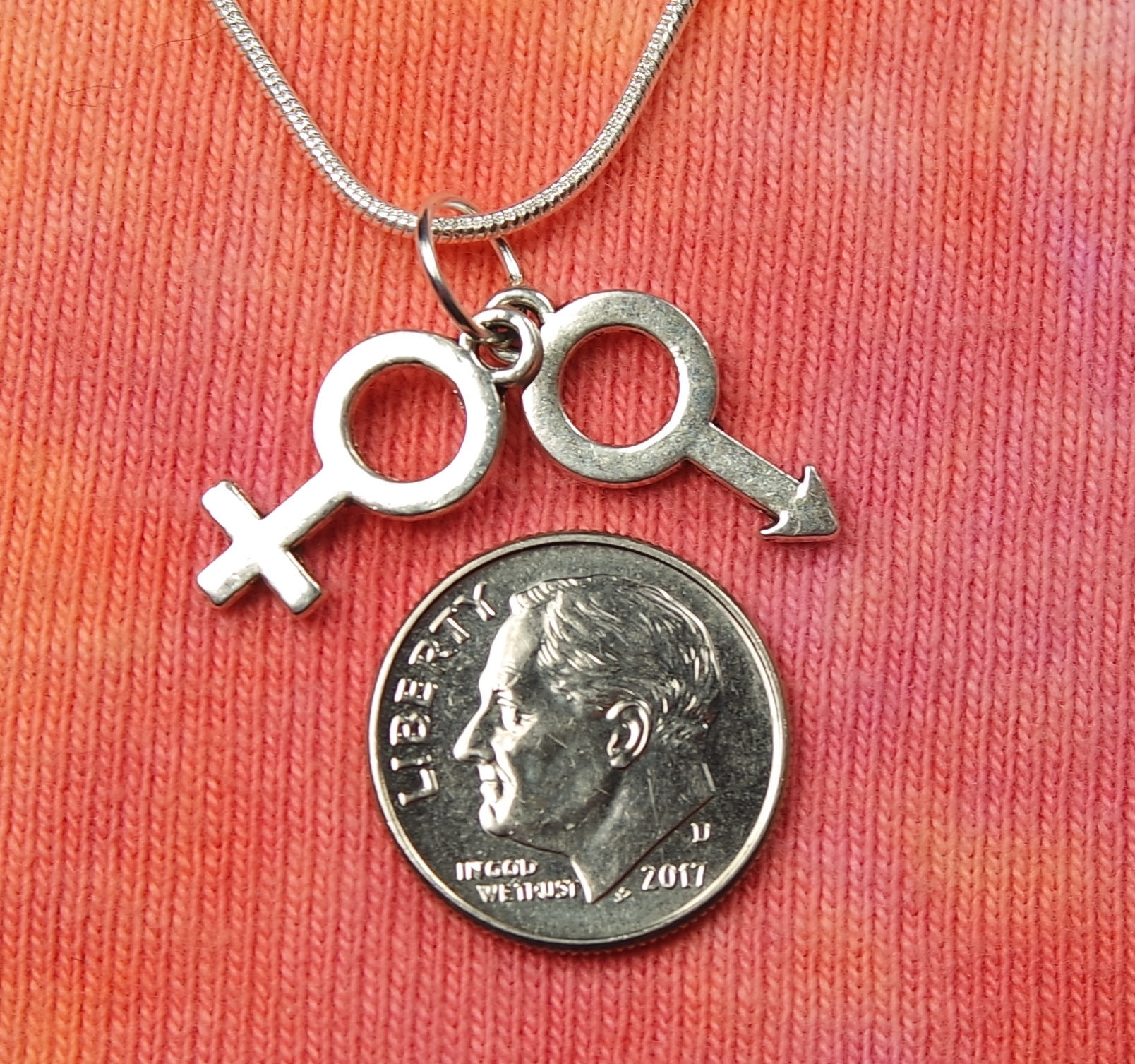 Male and Female Double Charm Necklace Pick 16-50 Long - Etsy