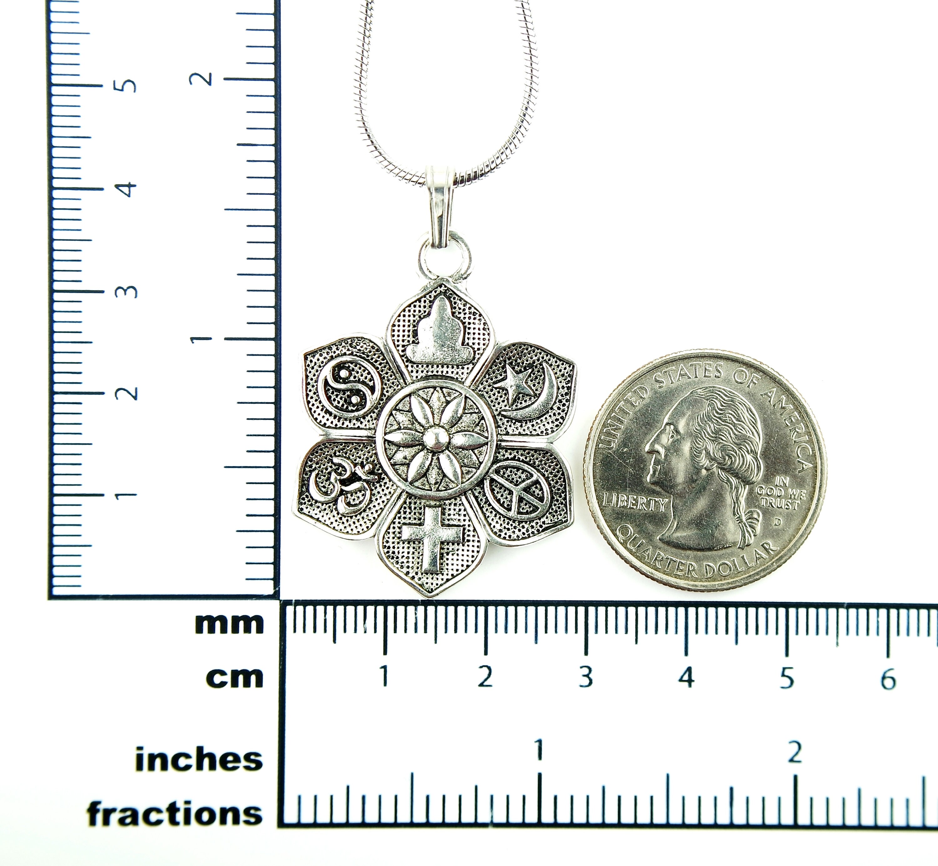 Coexist 6 Petal Flower Necklace Multi Religion Tolerance - Etsy
