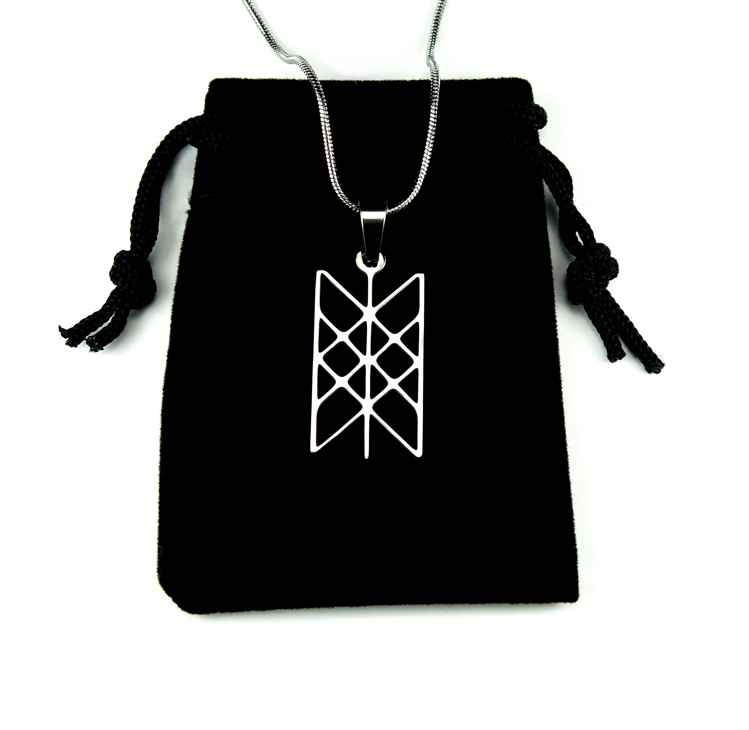 Web of Wyrd Necklace, Viking Norse Matrix of Fate, Pure Stainless Steel ...