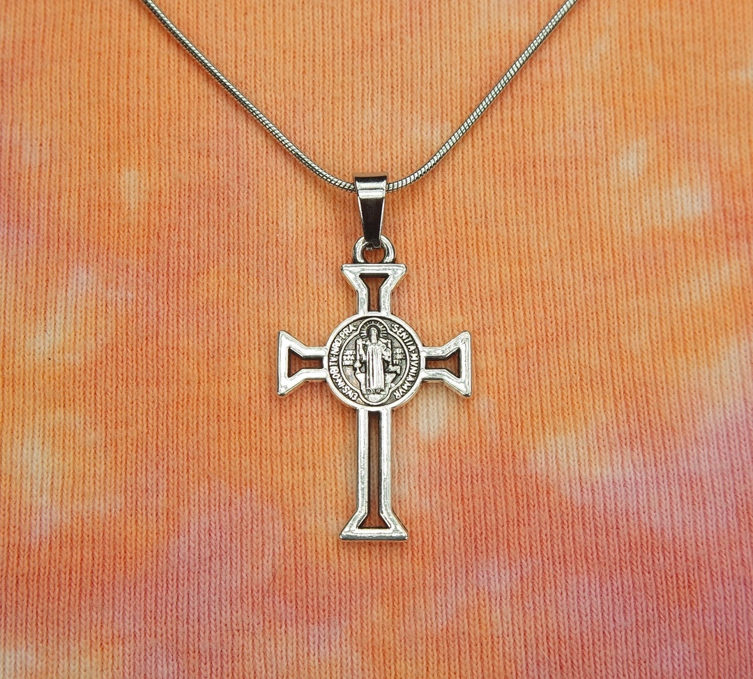 Saint Benedict Cross Necklace or Earrings, Patris Benedicti, the Cross ...