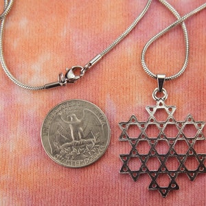 13 Thirteen Interlocking Stars of David Pendant Necklace 16-36" Chain ...