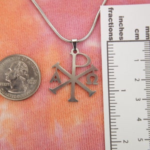 Alpha Omega Chi Rho Necklace Christogram Chrismon Charm - Etsy